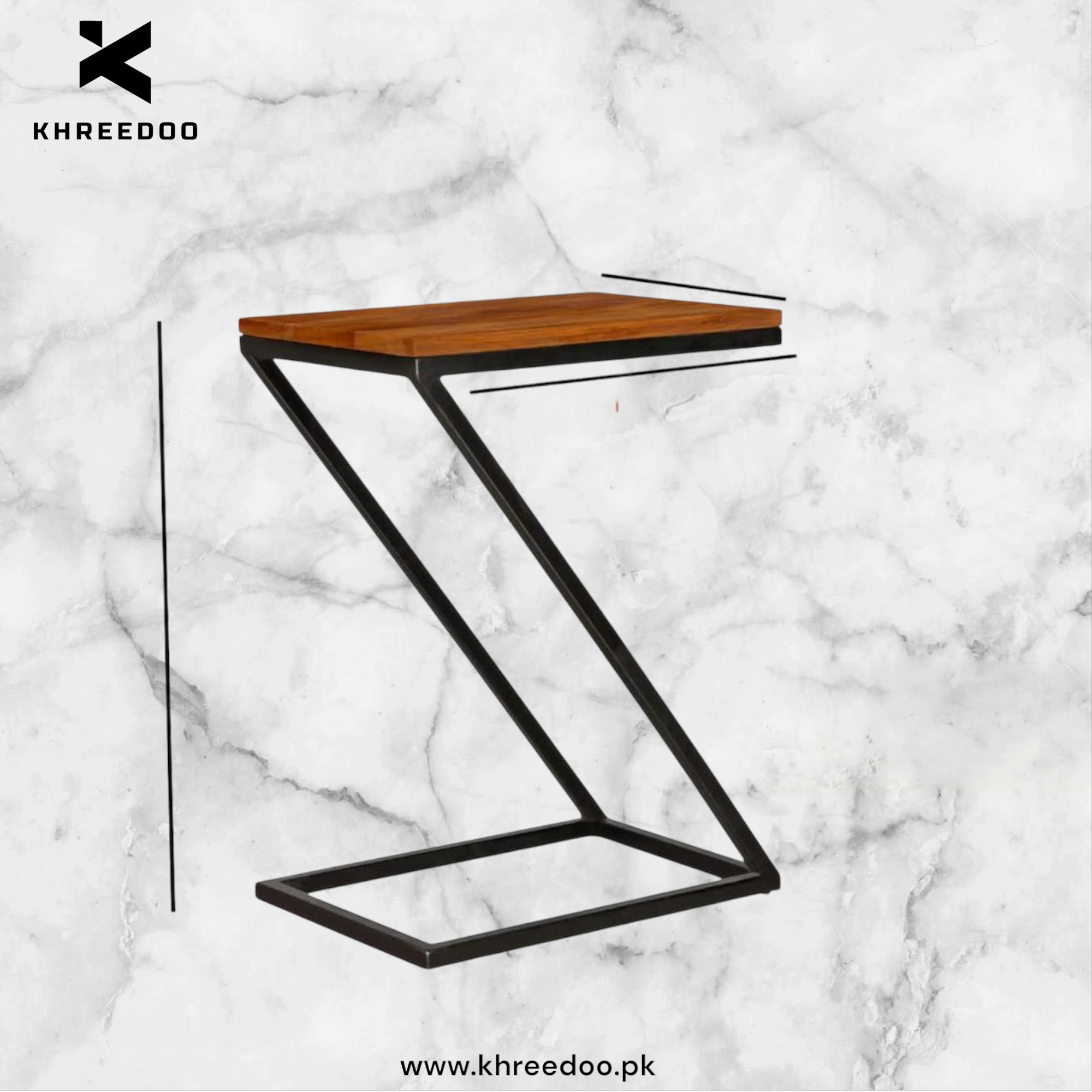 Z-Shaped Side Table - Durable Modern Wood Sofa & Coffee Table – Khreedoo
