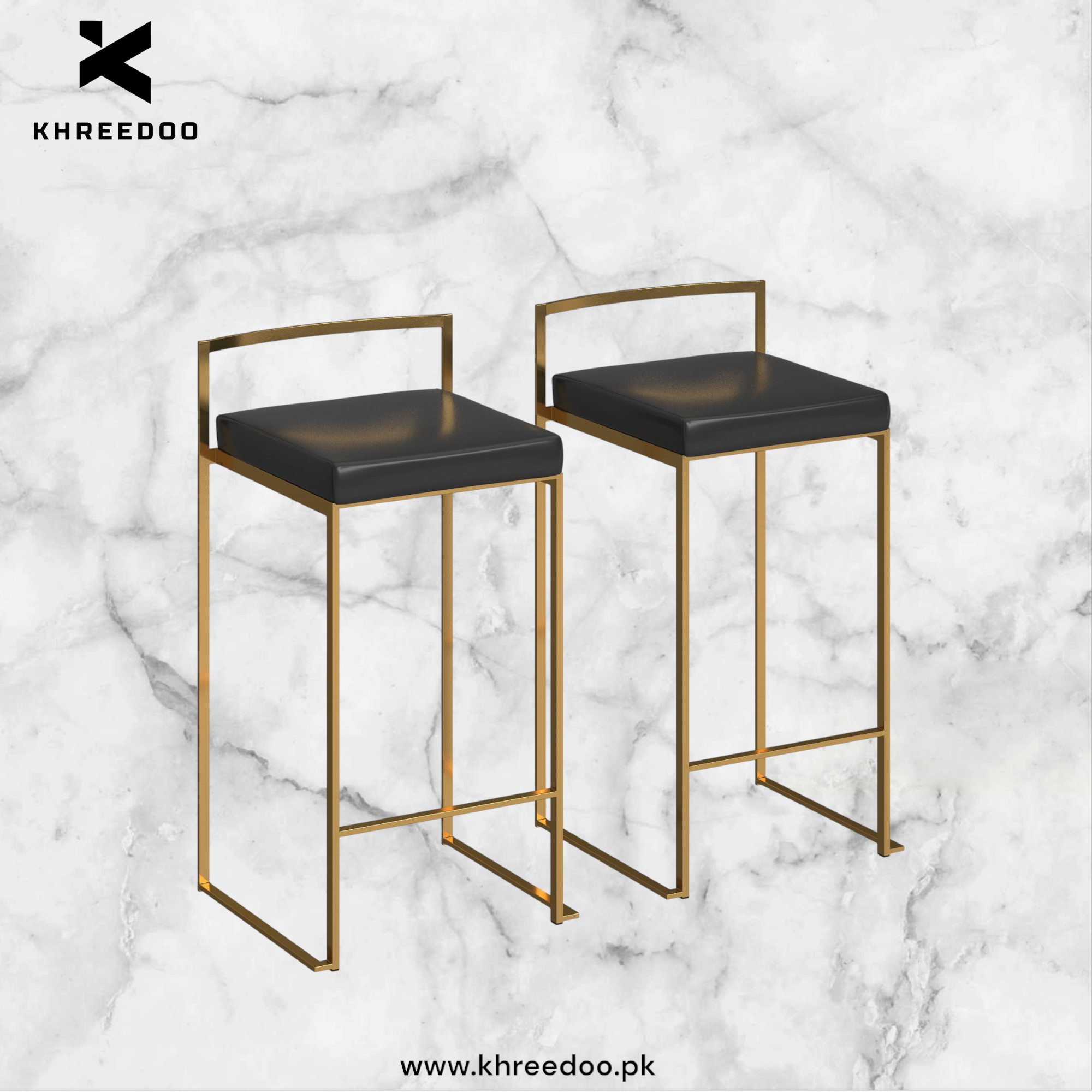 Golden Bar Stool - Fancy Kitchen Stool Chair – Khreedoo